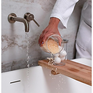 Huang Acrylic Chrome Lid Clear Cosmetic Container | Store Q-Tips, Cottonballs, Cotton Rounds | Perfect Counter Top or Shelf Storage | Large