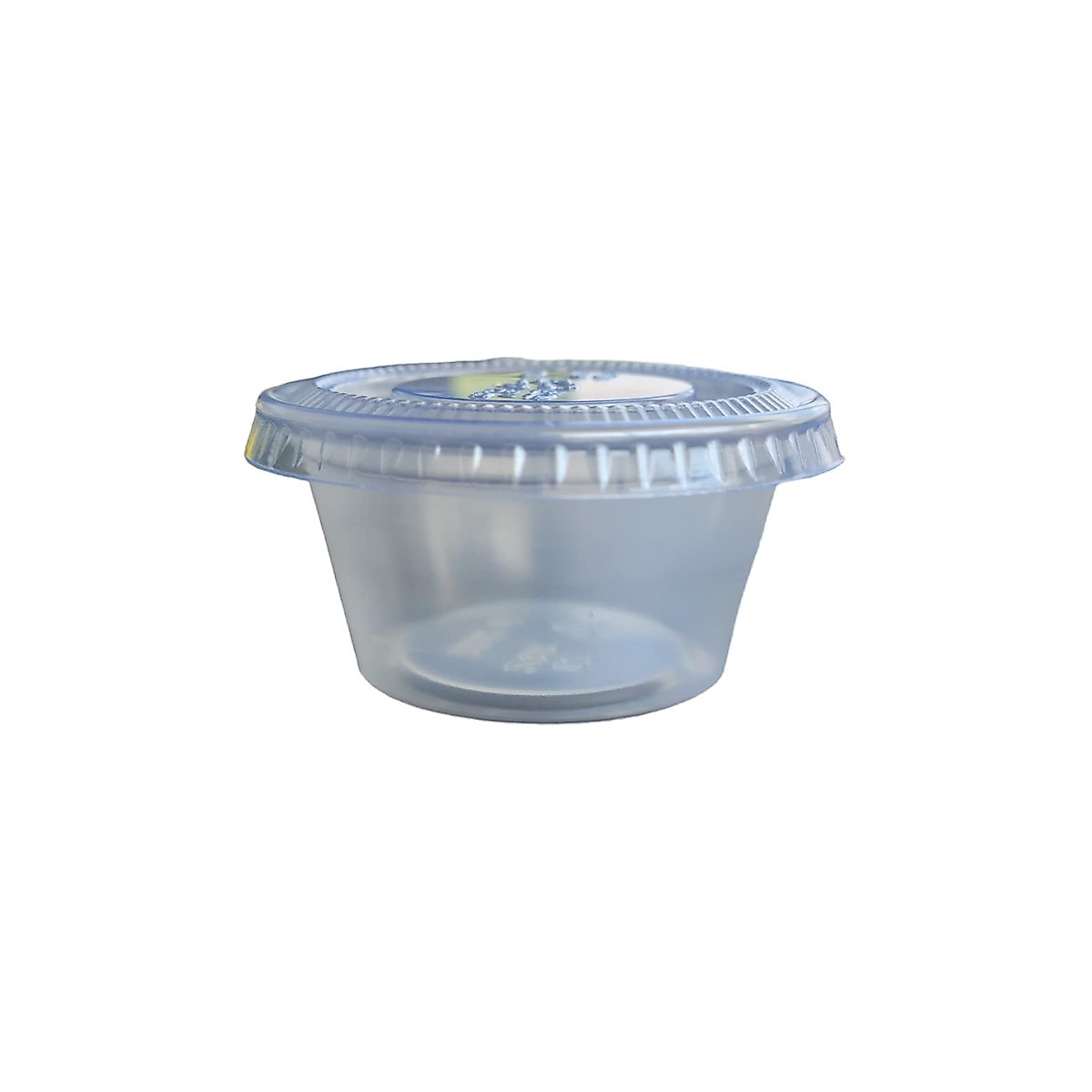 Popular Shop Stop 100 count, 2 oz Disposable Cups with Snap On Lids Great for Condiments, Jello Shots, Sauces Ketchup, Liquids and Small Food Portions