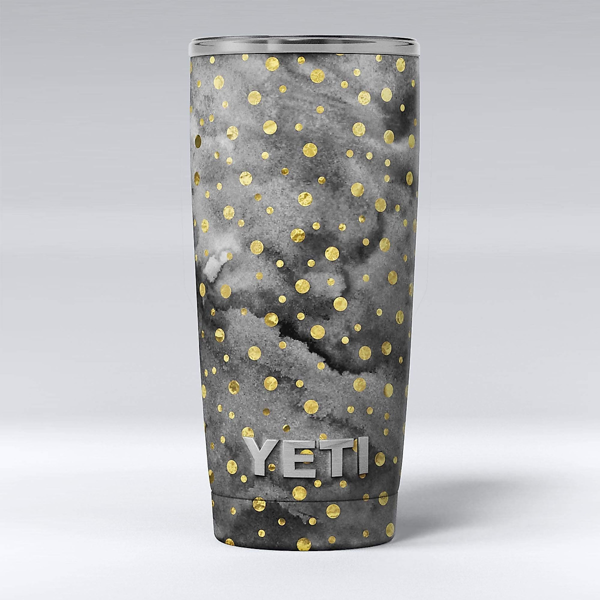 Design Skinz Black and Gold Watercolor Polka Dots - Skin Decal Vinyl Wrap Kit Compatible with The Yeti Rambler Cooler Tumbler Cups
