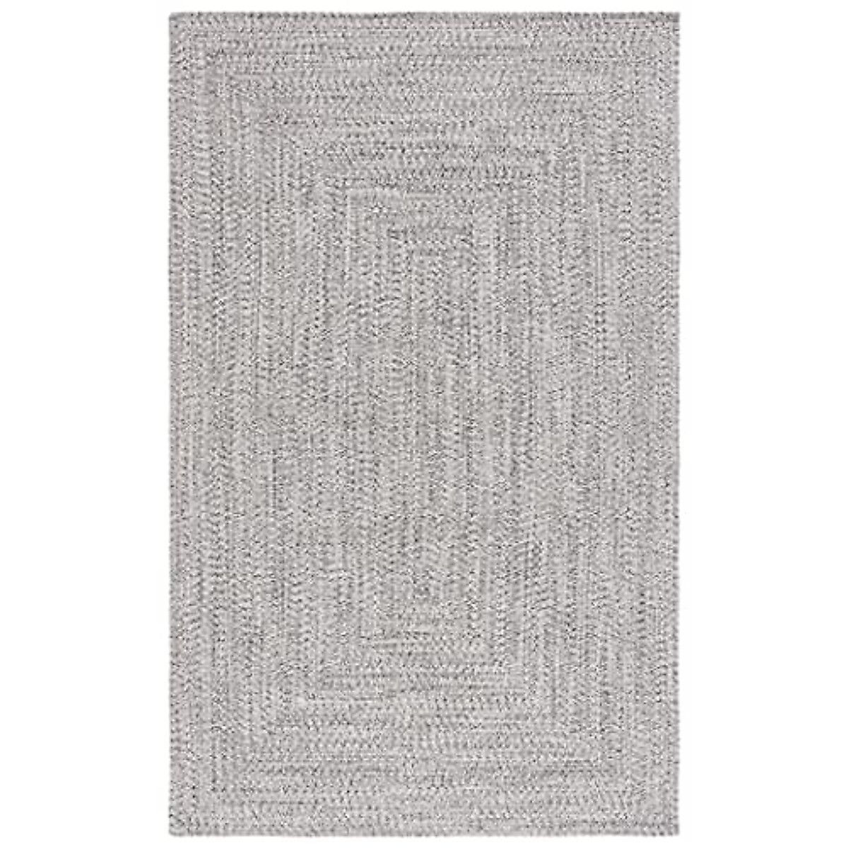 Safavieh Braided Collection Area Rug - 9' x 12', Grey & Ivory, Handmade Farmhouse, Ideal for High Traffic Areas in Living Room, Bedroom (BRA201F)