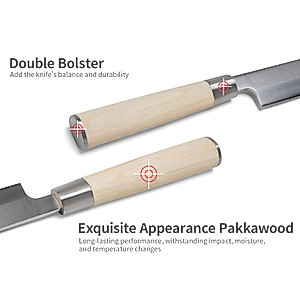 Hollory Sashimi Sushi Knife – 11.5 inch Japanese Yanagiba Slicing knife, Super Sharp Professional High Carbon Stainless Steel Single Bevel Fish Knife with Pakkawood Handle