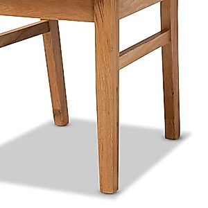 Baxton Studio Idris Dining Chairs, Black/Oak Brown