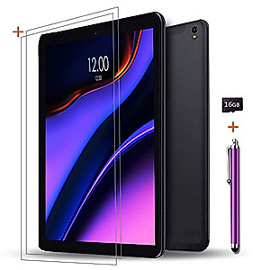 Android Tablet 10 inch with SIM Card Slot Unlocked +16GB SD Card +(1) Stylus Pen - IPS Screen 3G Phablet with WiFi GPS Bluetooth Tablets (Black)