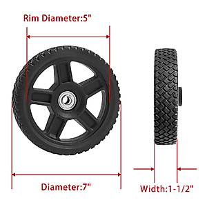 Parts Camp Lawn Mower Wheel kits 7 inch Wheels for Push Mower(Set of 2)