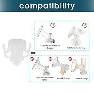 Begical Breastmilk Storage Bag Adapters Compatible with Spectra/Motif/Bellababy/Philips Avent Wide Mouth Flange BeastPump to Compatible with Lansinoh,Nuk Breastmilk Storage Bags Clear