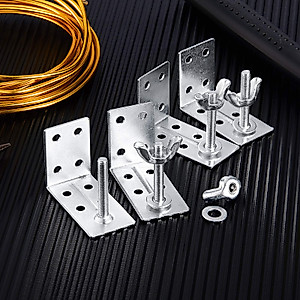 Roman Shade Wall L Bracket and Wingnut Ceiling or Wall Mount Brackets Mounting Installation L-Brackets for Roman Shade Home Window Drapery Use (4)