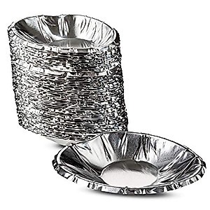 MT Products Aluminum Foil Clamshells - Pack of 50 Mini Pans for Baking Clam Shells - Disposable Pie Tins - Plate for Serving All Types of Clam Pies