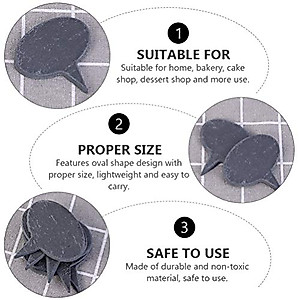 Cabilock 10pcs Slate Cake Inserts Slate Plant Labels Black Top Hat Decorative Plants Cheesecake Black Cake Plant Pots Black Plant Pot Slate Cheese Marker Slate Flower Labels Plug in Outdoor