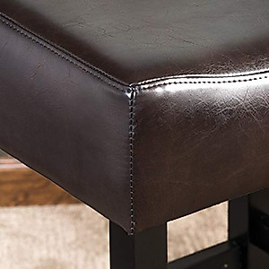Christopher Knight Home Portman Leather Backless Counterstools, 2-Pcs Set, Brown