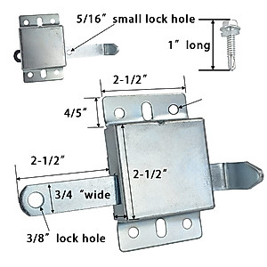 SINCERITYLI Garage Door Side Lock Inside Deadlock for Most Garage Door Galvanized Steel -1pack, Silver
