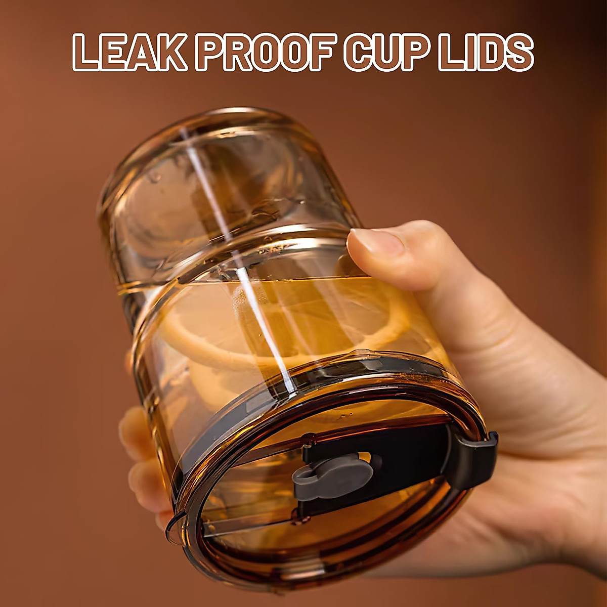 Luxfuel 13oz Tumbler Water Glass with Straw and Lid, 2 Pack Glass Coffee Cups gifts, Sealed Carry-On Glass Water Cup,Iced Tea, for Travel,Home, Office, Party, Camping and Outdoor (Iridescent Shimmer)