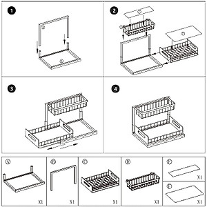 furihshe Under Sink Organizers and Storage, Pull Out Cabinet Organizer 2-Tier Slide Out Sliding Shelf Under Cabinet Storage Multi-Use for Under Kitchen Bathroom Under Sink Organizer