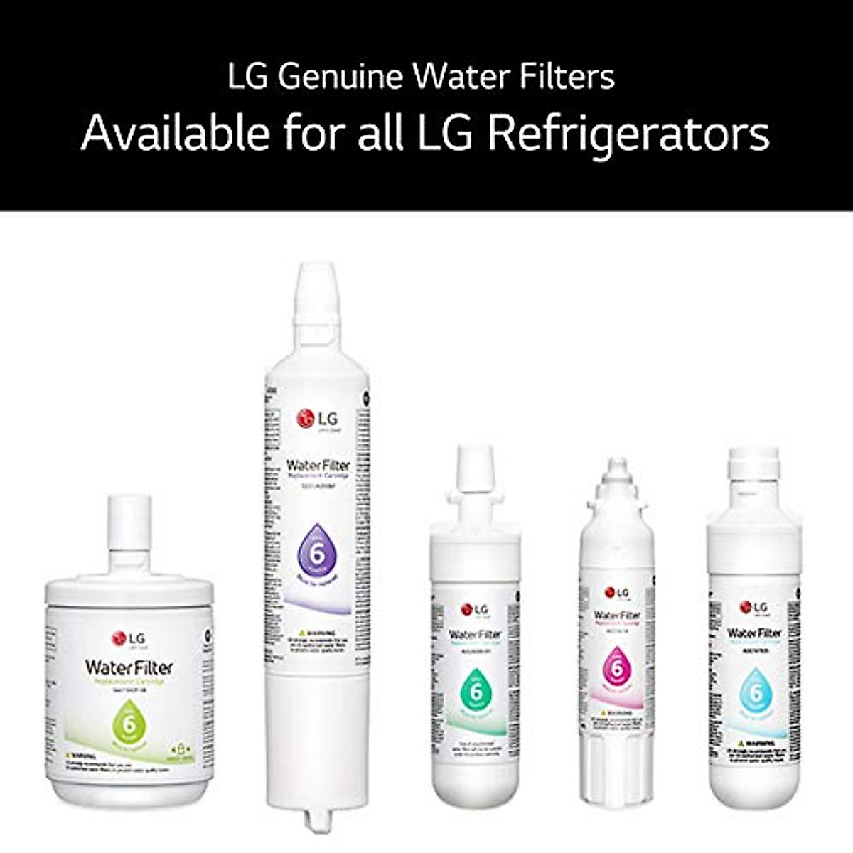 LG LT600P LT600P3 Refrigerator Water Filter, 3 Count (Pack of 1), White