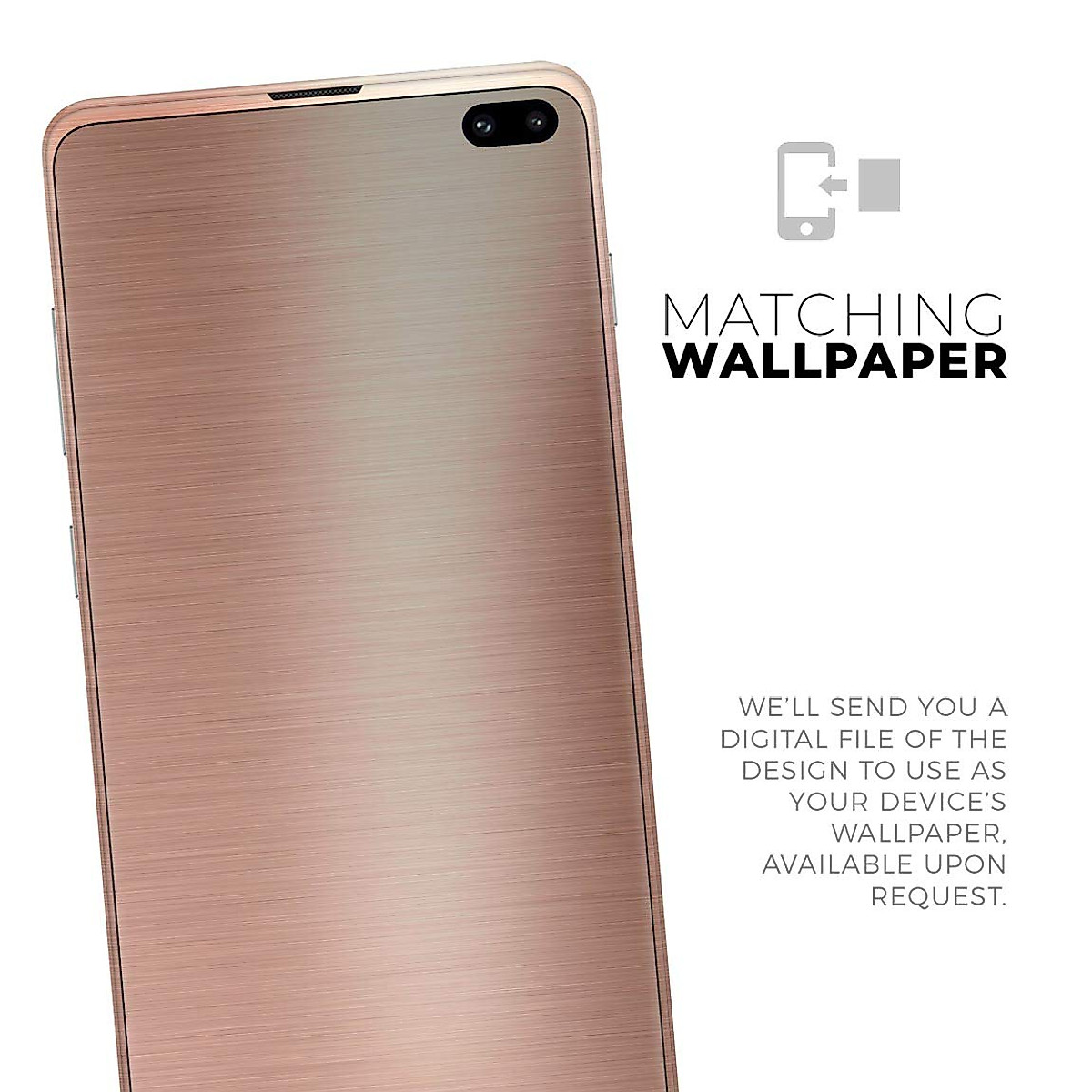 DesignSkinz Rose Gold Digital Brushed Surface V2 Protective Vinyl Decal Wrap Skin Cover Compatible with The Samsung Galaxy S20 (Screen Trim & Back Glass Skin)