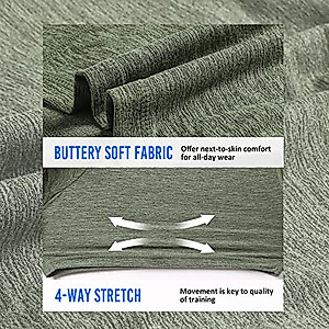 maamgic Mens Running Shorts, Soft 5" Gym Short with Zip Pockets, Quick Dry Workout Athletic Shorts for Men Heather Green Large