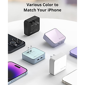 Nekmit Dual Port USB C Wall Charger, 40W PD Fast Charging USB C Wall Plug Adapter, Flat Thin Slim Charger Block for iPhone 14/14 Pro/14 Pro Max, Galaxy, MacBook Air, iPad, AirPods and More