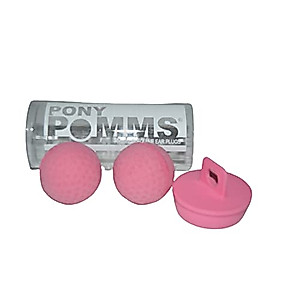 Pomms Pony Equine Ear Plugs - 2 Pairs of Pony Size - 1 Pair of Black and 1 Pair of Pink - Ear Plugs with a Horse Shaped Bottle Opener Keychain (Color May Vary)