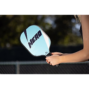Diadem Hero Lightweight Composite Pickleball Paddle | Honeycomb Core, Fiberglass Face, Extra Duty Bumper | Wide Face, Lightweight, Easy to Swing | Indoor/Outdoor | USAPA Approved (Blue)