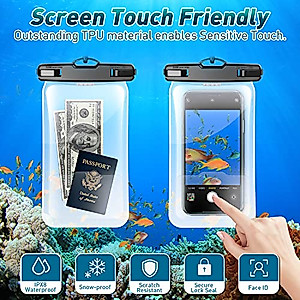 Waterproof Phone Pouch Floating [Super Buoyancy & Airbag Floating] Waterproof Cell Phone Pouch for iPhone 14/13/12 Pro Max Samsung Galaxy, IPX8 Waterproof Phone Case Dry Bag for Vacation, 2 Pcs -7"