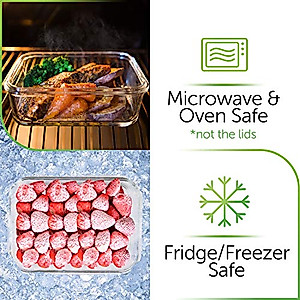 PrepNaturals Glass Food Storage Containers with Lids [24 Ounce, 20Pcs] Glass Containers for Food Storage with Lids Glass Meal Prep Containers Glass Storage Containers with Lids Glass Lunch Containers