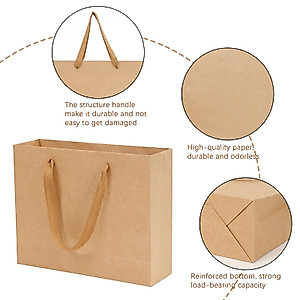 Moretoes 15pcs Gift Bags, Medium Gift Bags with Handles, 10.6"x 3.1"x 8.3" Heavy Duty Wrap Bags for Shopping, Small Business, Bridal Party, Wedding and Holiday