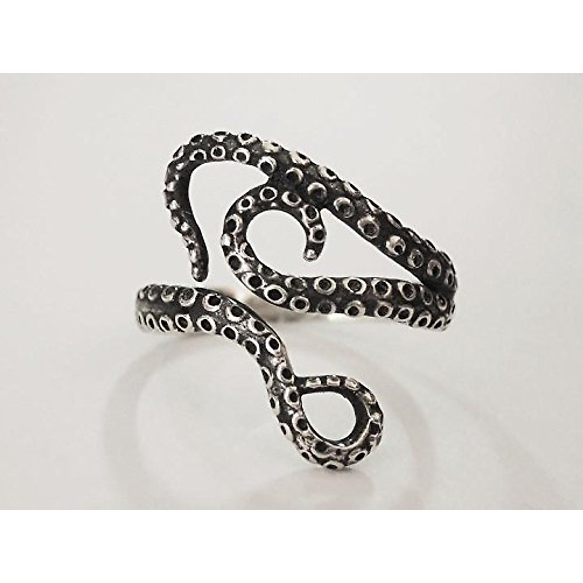 SOVATS Octopus Ring for Women 925 Sterling Silver Oxidized Surface - Simple, Stylish &Trendy Nickel Free Ring, Size 8