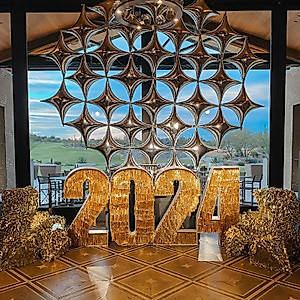 HILAVO 12PCS Silver Star Balloons, 24in 18in 10in Four Angle Star Shaped Balloons Silver Foil Balloons for Wedding, Baby Shower, Birthday Party Decorations