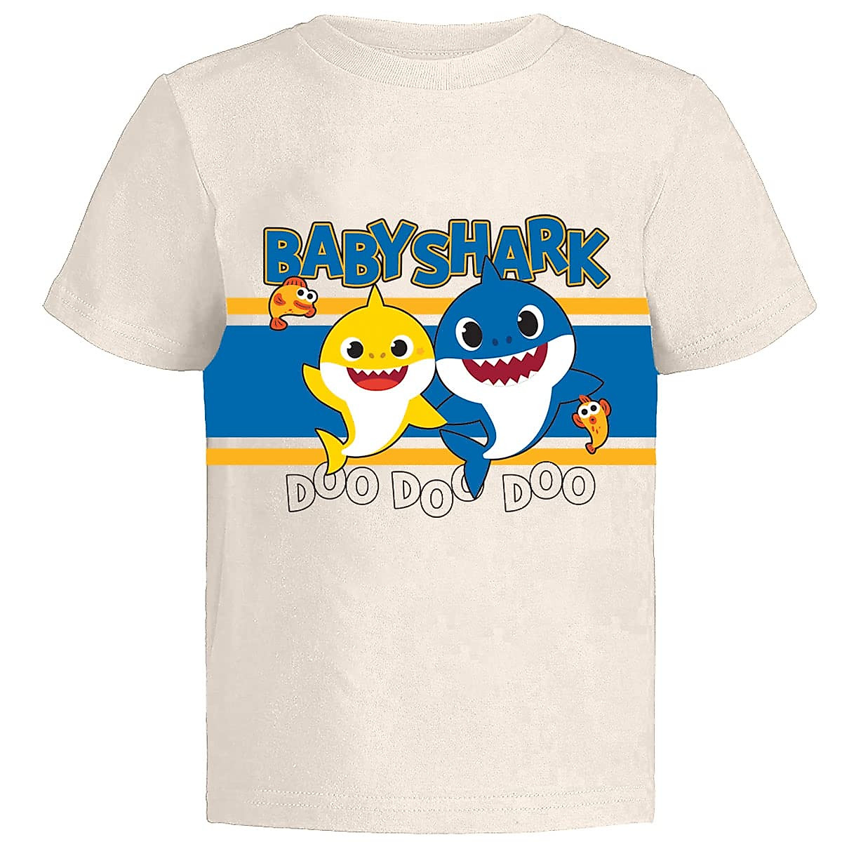 Baby Shark Graphic T-Shirts 3 Pack for Boys 3T Ecru/YEL/Wh SS