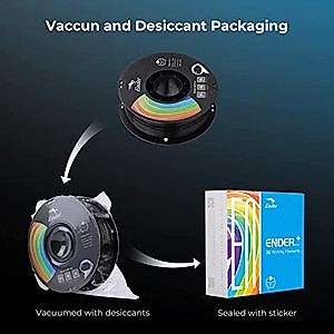 Official Creality Upgrade Ender 3D Printer Filament, Black PLA+ Filament 1.75mm, 1kg Spool (2.2lbs), Accuracy +/- 0.02mm, 3D Printing Filament, Strong Toughness, Vacuum Packaging, Environment Friendly