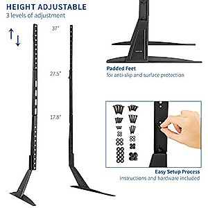 VIVO Extra Large TV Tabletop Stand for 27 to 85 inch LCD Flat Screens, Mount Base with VESA up to 1000x600mm STAND-TV01T