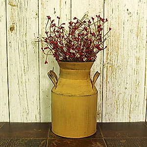 CVHOMEDECO. Galvanized Metal Milk Can, Old Rustic Primitives Jug Vase for Home and Garden Décor. Rusty