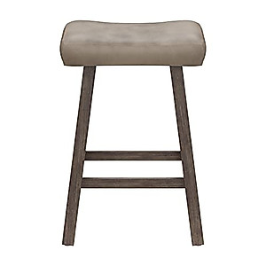 Hillsdale Furniture Saddle Counter Stool, Rustic Gray