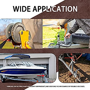 TYT 1200LB Boat Trailer Strap Winch with 8M Black Rope, Standard Mounting Hole Crank Hand Winch with Hook, Two Way Ratchet Manual Gear Winch for Towing Pulling Boat Trailer Truck RV ATV Jet Ski Winch