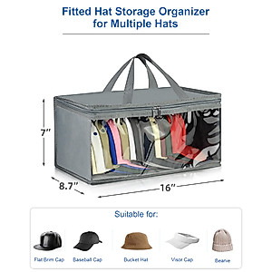 Epesoware Stackable Hat Storage for Baseball Caps, Hat Organizer for Baseball Caps with Cardboard, Wide Hat Bag Foldable Hat Case for Home Travel