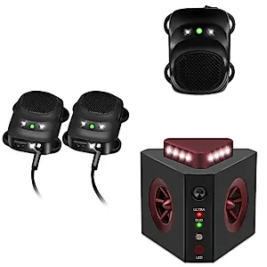 Loraffe Ultrasonic Rodent Repellers Bundle, Wired Under Hood Animal Repellers for 12V Car Battery, 4 in 1 Plug in Rodent Repeller, Vehicle and Garage Rodent Defense, Pest Control