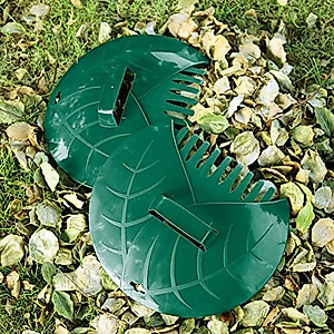 Evcitn 2set Leaf Scoops Hand Rakes, Large Durable Ergonomic Leaf Scoops for Picking up Leaves, Grass Clippings and Lawn Debris, Mixed Green 4 pcs