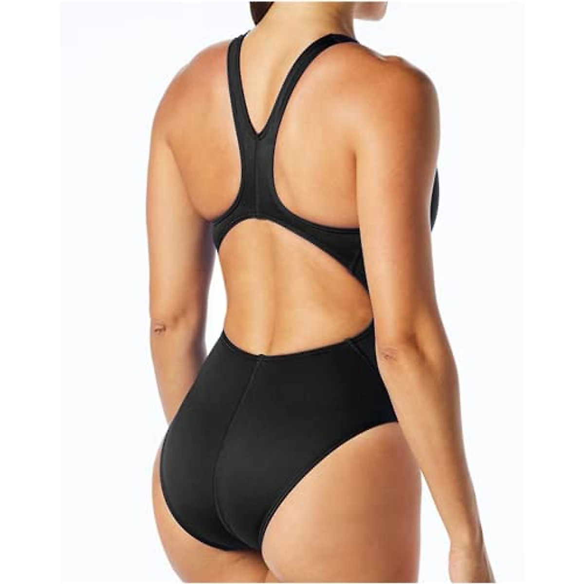 TYR Solid Spandex Maxback Women's Swimsuit - Black, 36