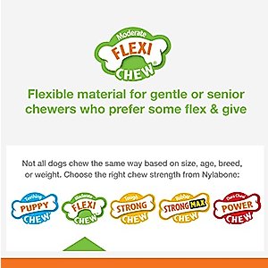 Nylabone Flexi Chew X-Bone Senior Dog Chew Toy Turket & Sweet Potato Small/Regular (1 Count)