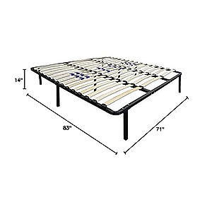 Boyd Sleep 14" High Metal Platform Bed Frame with Wood Slat Support, Adjustable Lumbar Zone from Firm to Plush, No Box Spring Required, Easy Assembly, Under Bed Storage Space, Size California King