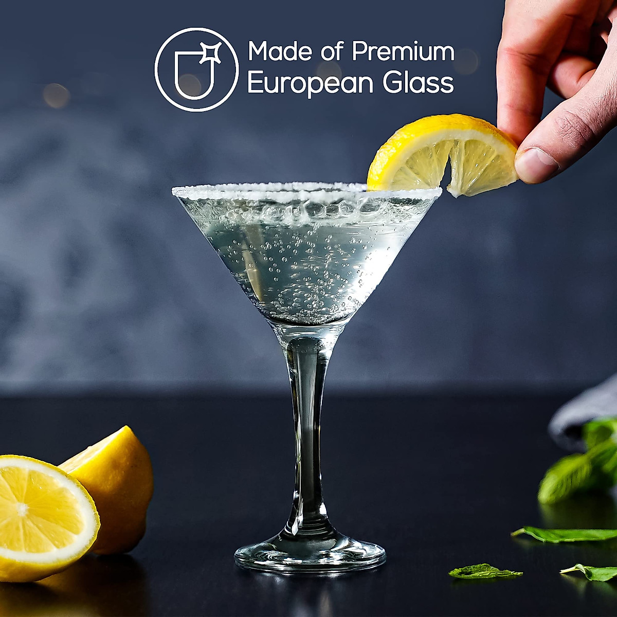 Volarium Martini Glasses Set of 4, Classics 4 Piece Martini Set, Perfect Cocktail Glasses, 6 Ounce Capacity