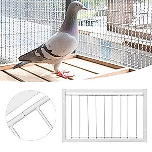 Unibell Iron Birdcages T-Trap House Door High Strength for Pigeon Parrot Easy Installation Pigeon Entrance Door Pigeon Birds House Bird Cage with Detachable Rolling Stand (43.3x26cm)