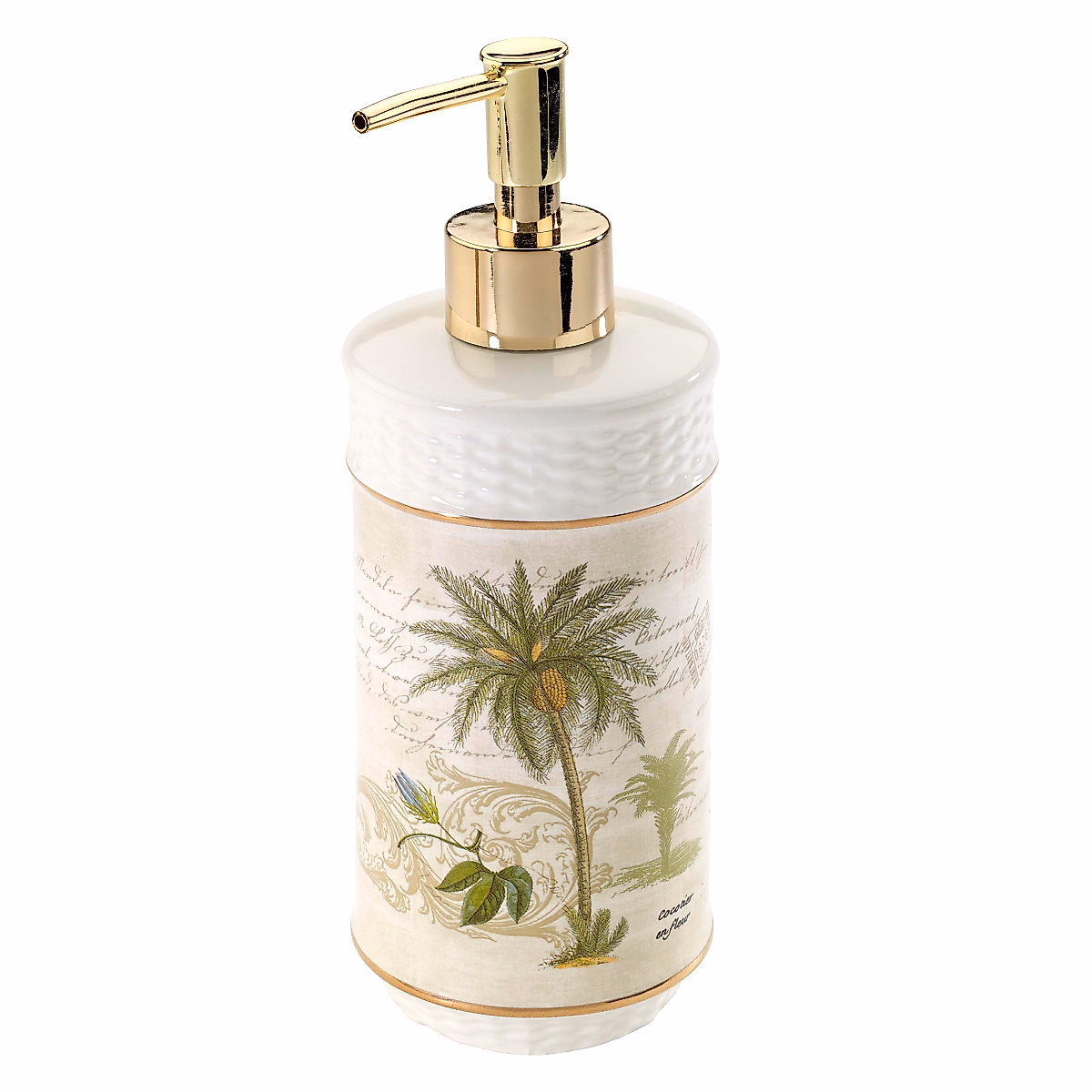 Avanti Linens - Soap Dispenser/Lotion Pump, Tropical Inspired Bathroom Accessories (Colony Palm Collection)