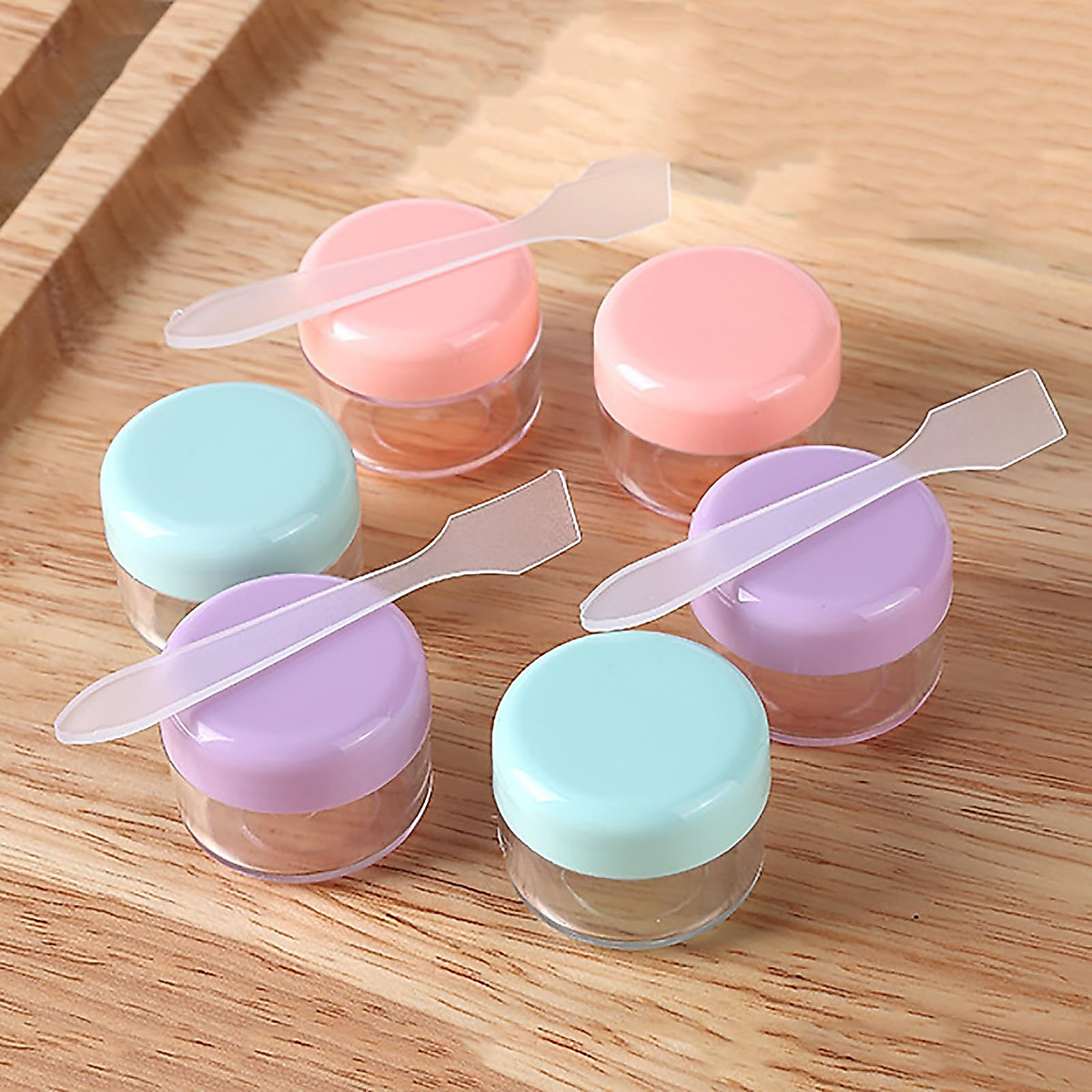 5g Travel Containers for Cosmetics and Skincare - 4 Clear Jars with Lids and 1 Cream Stick - Leakproof, Durable and TSA Approved