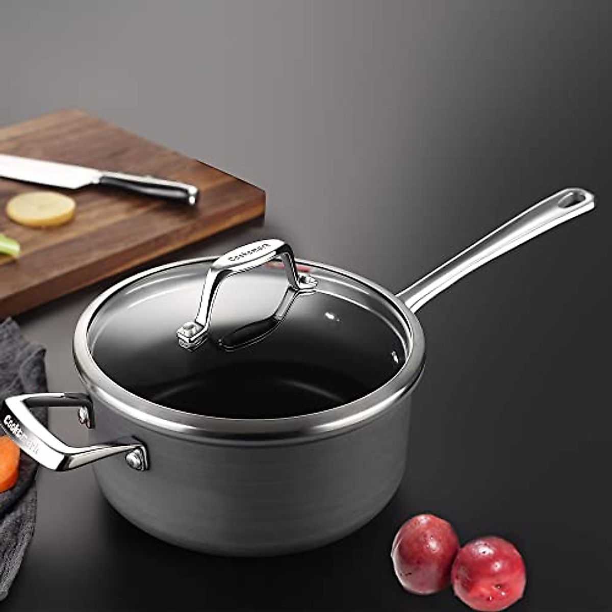 All in One Pan 13 Piece Induction Cookware Set, Non Stick Pots and Pans Sets,Dishwasher Safe Oven Safe, Black