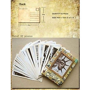 Dxhycc 32 PCS 1 Set Vintage Retro Old Travel Postcards for Worth Collecting