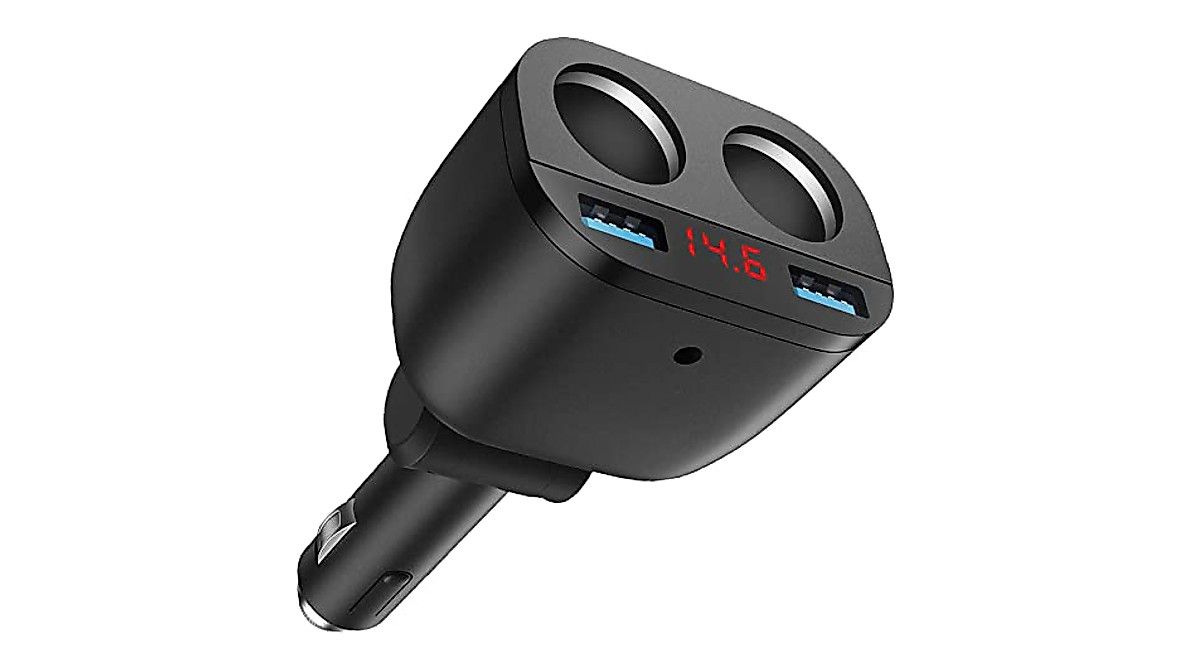 GemCoo 100W Cigarette Splitter Adapter - Dual USB & Voltage