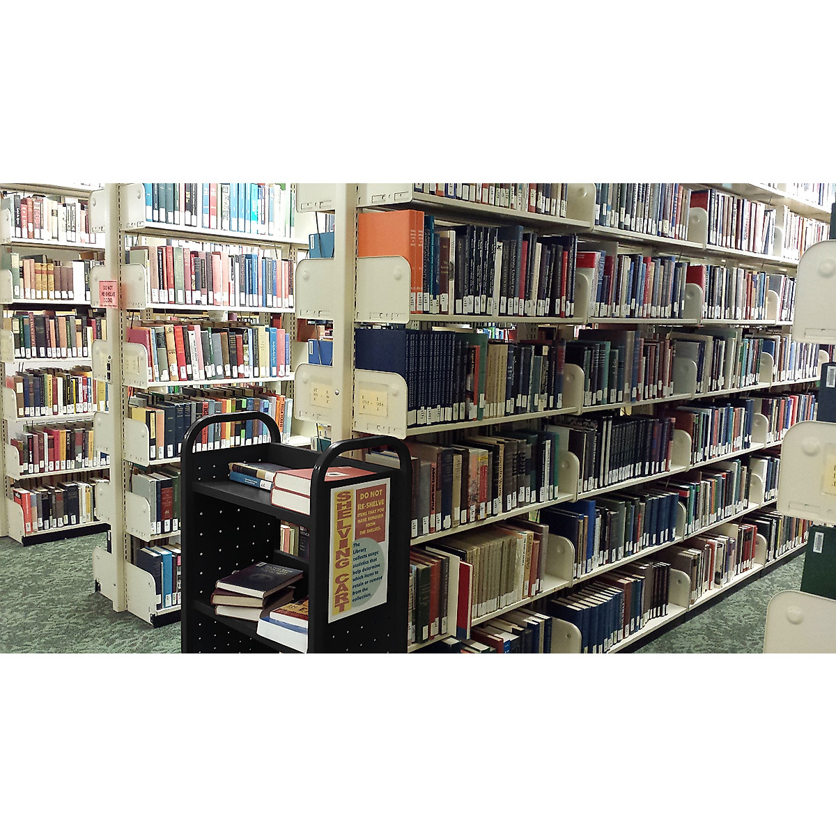 HHAA HA Library Rolling Book Cart with 3 Flat Shelves,Book Truck with Swivel Lockable Casters for Home,Office and School (Black)