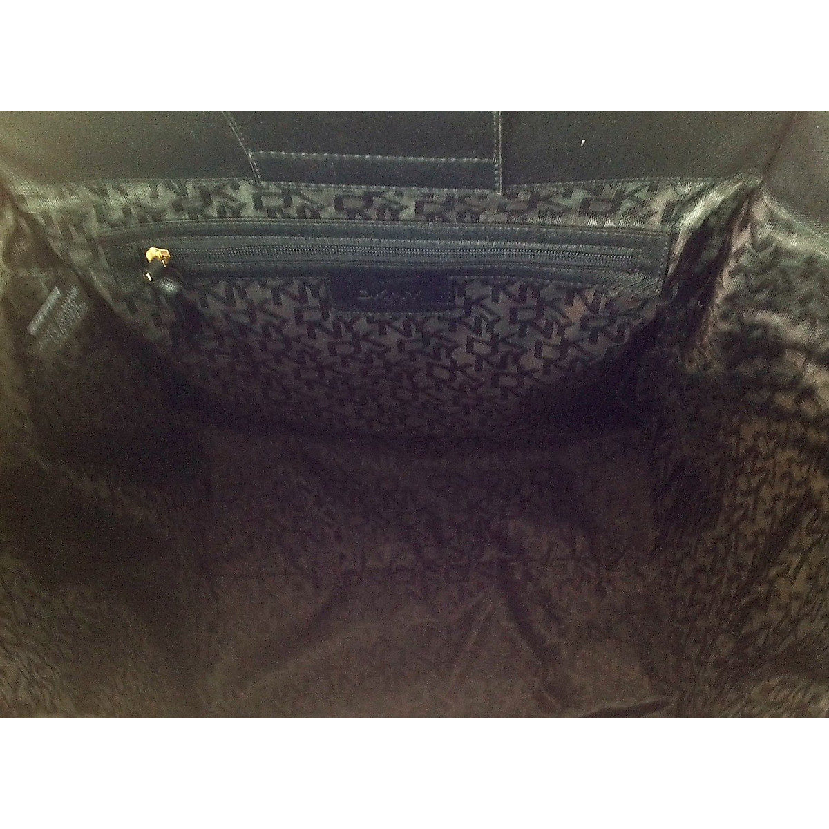 DKNY French Grain Leather Medium Shopper, Black