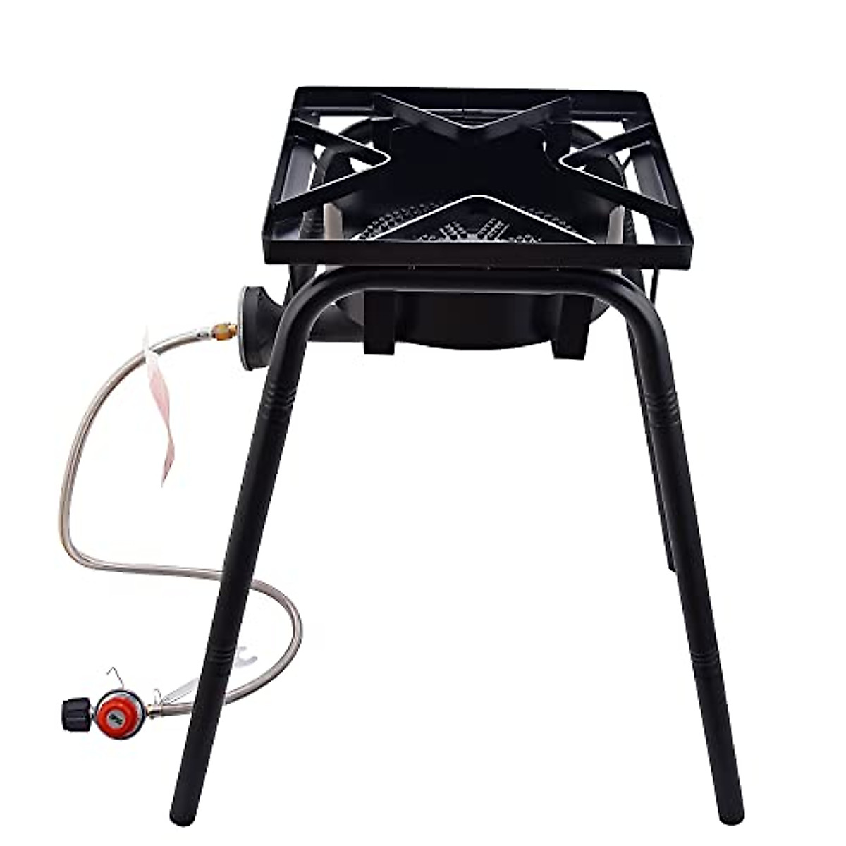 ARC Cast Iron Single Burner Propane Stove, 200,000BTU High Pressure Outdoor Gas Stove Cooker,16"Square Stove,Burners For Outdoor Cooking Turkey Fry,Crawfish Boil With Height Adjustable Legs