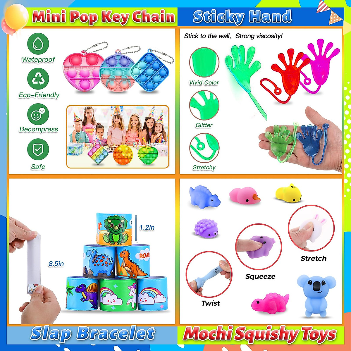 Daopai 336 pcs Party Favors for Kids 8-12, Fidget Toys Bulk,Goodie Bag Stuffers for Kids Birthday Gifts,Treasure Box Toys for Classroom Prize for Kids ,Carnival Prizes